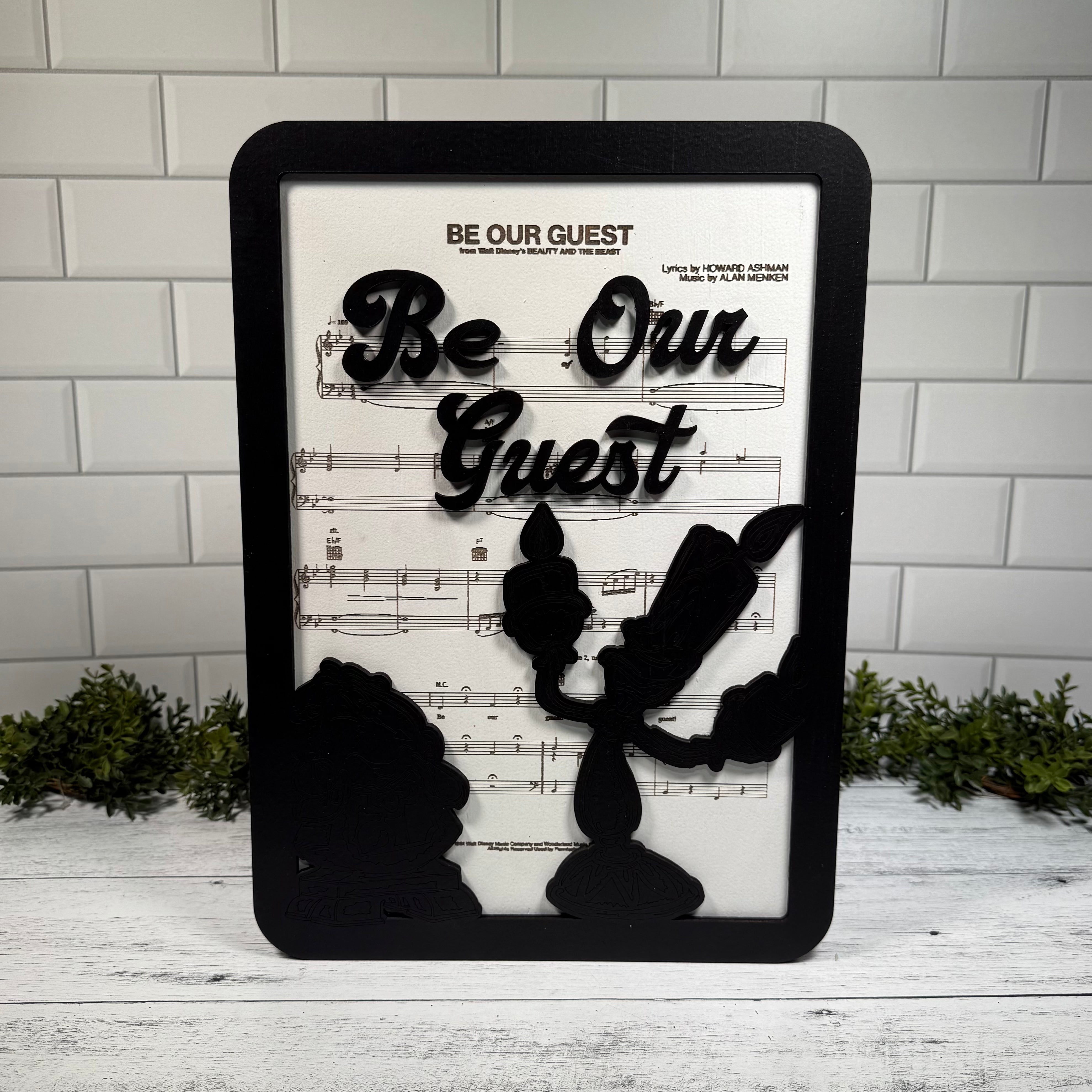 NEW Be Our Guest | Framed Playlist Sign | Park-Inspired Framed Sign ...
